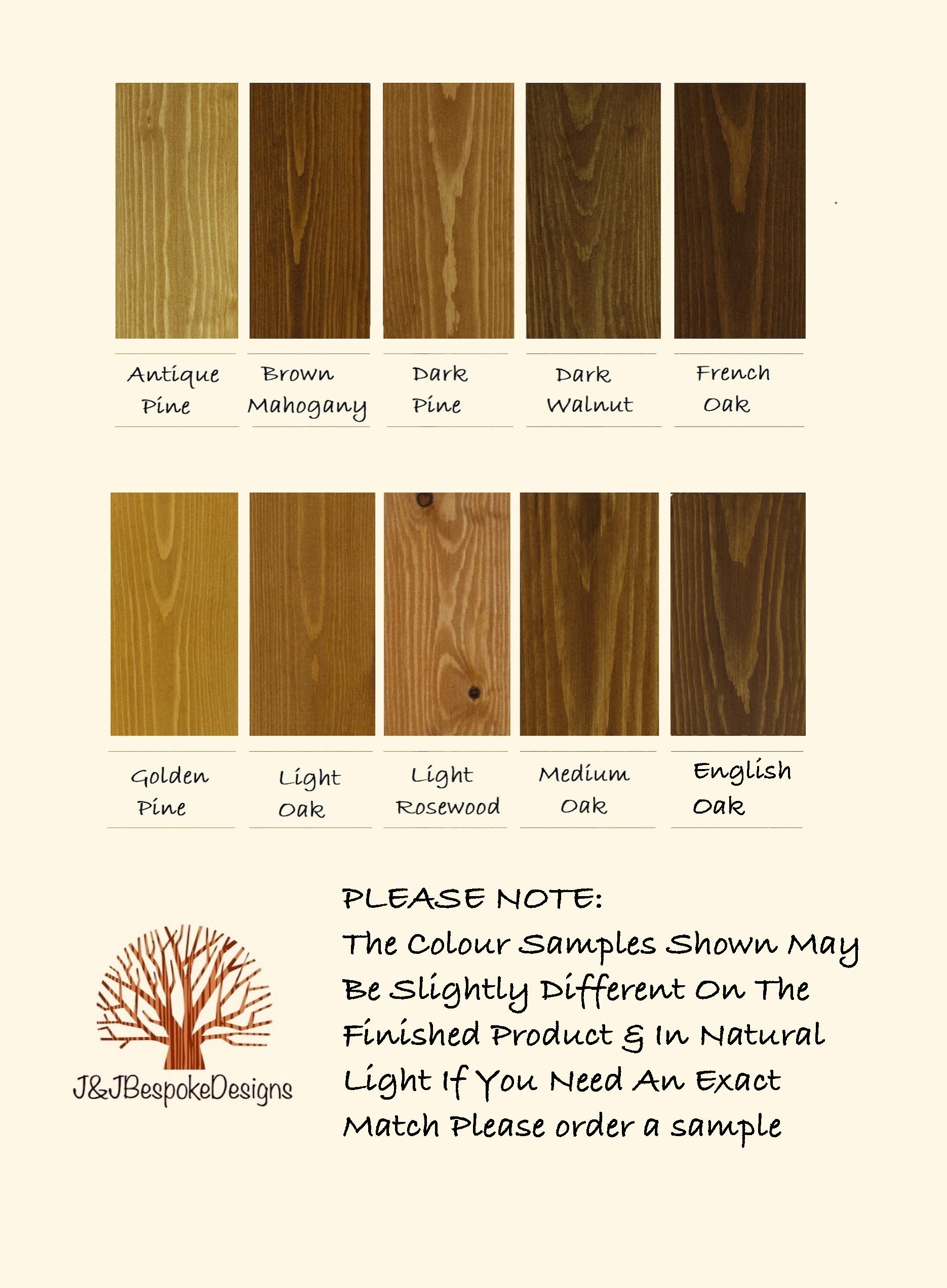 Stain Samples - Etsy UK