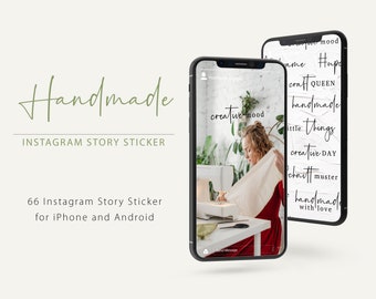 Story Sticker, Instagram Story Sticker, Lettering 45 Black, 45 White ...