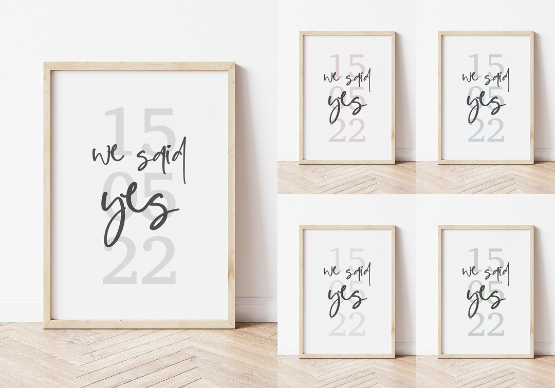 WE SAID YES Poster | personalisiert | Hochzeit | Verlobung | Poster ...