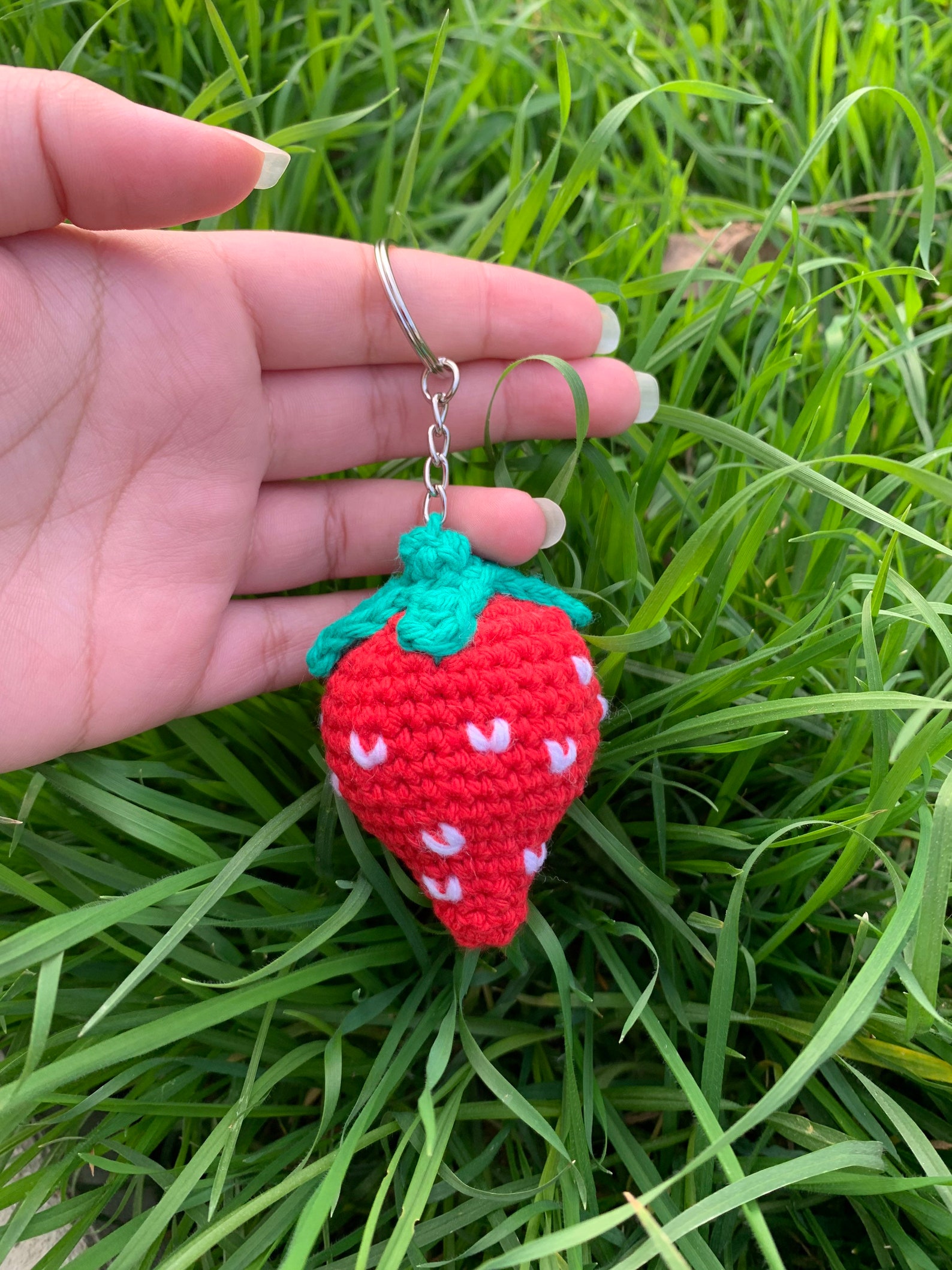 Strawberry Keychain Crochet Strawberry - Etsy