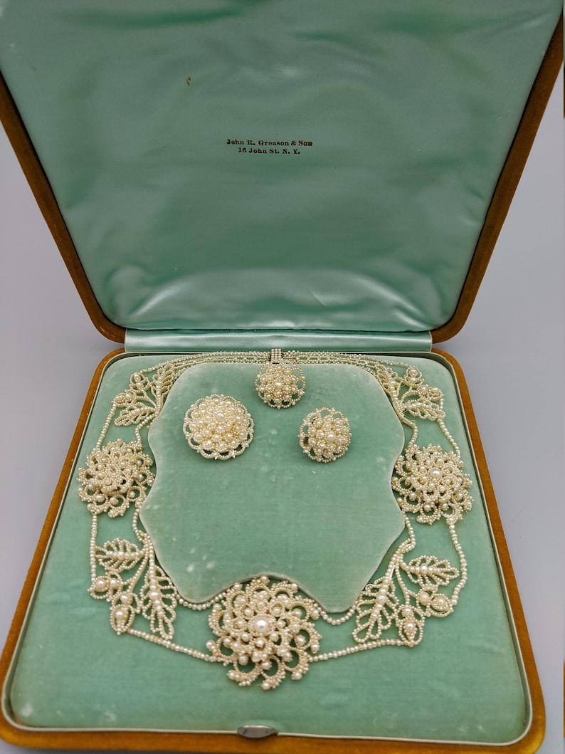 1800s Georgian Woven Natural Seed Pearl Parure Necklace - Etsy