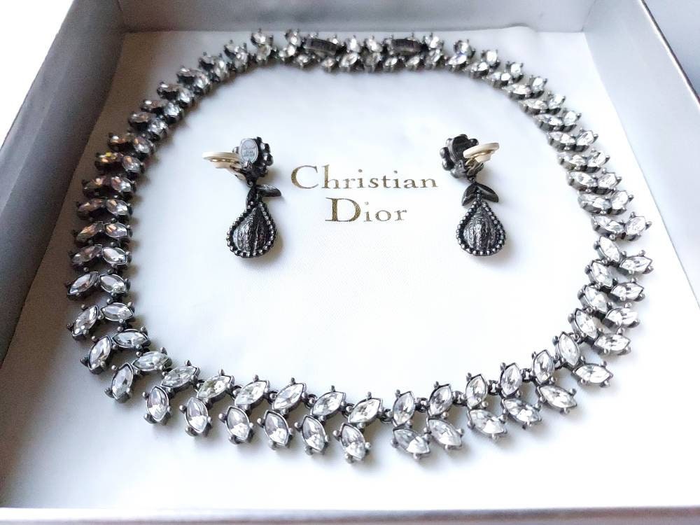 Vintage Christian Dior John Galliano Era Gun Metal Finish Glass ...