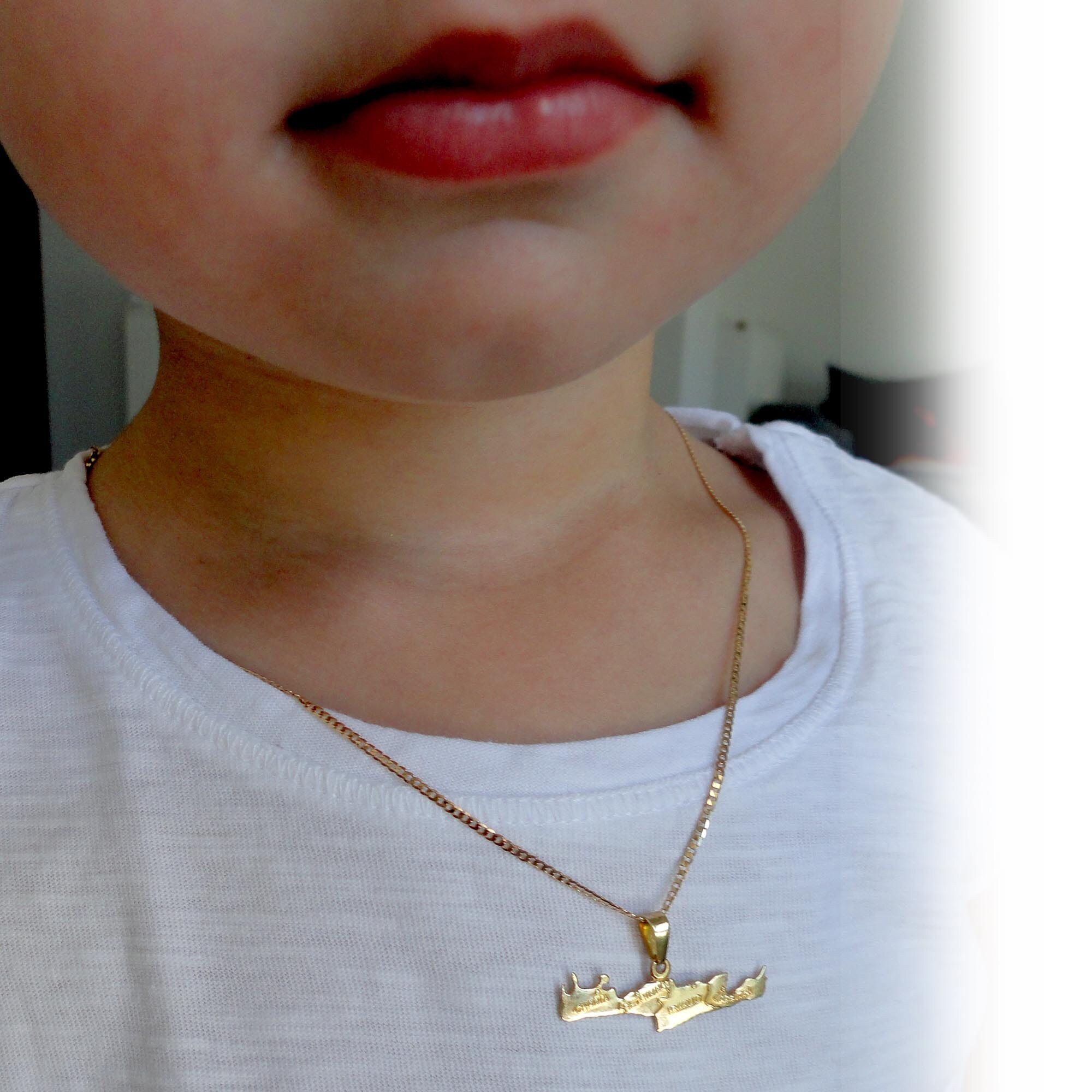 Greek Pendant 14k Solid Gold Creta Island Minimal Necklace - Etsy