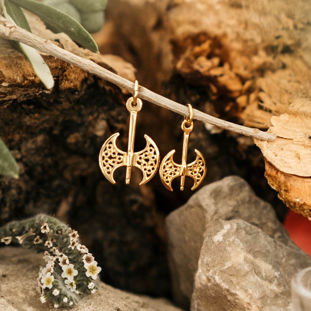 Pendant Labrys Axe 14K Solid Gold Ancient Axe/ Pendant Ancient Greek ...