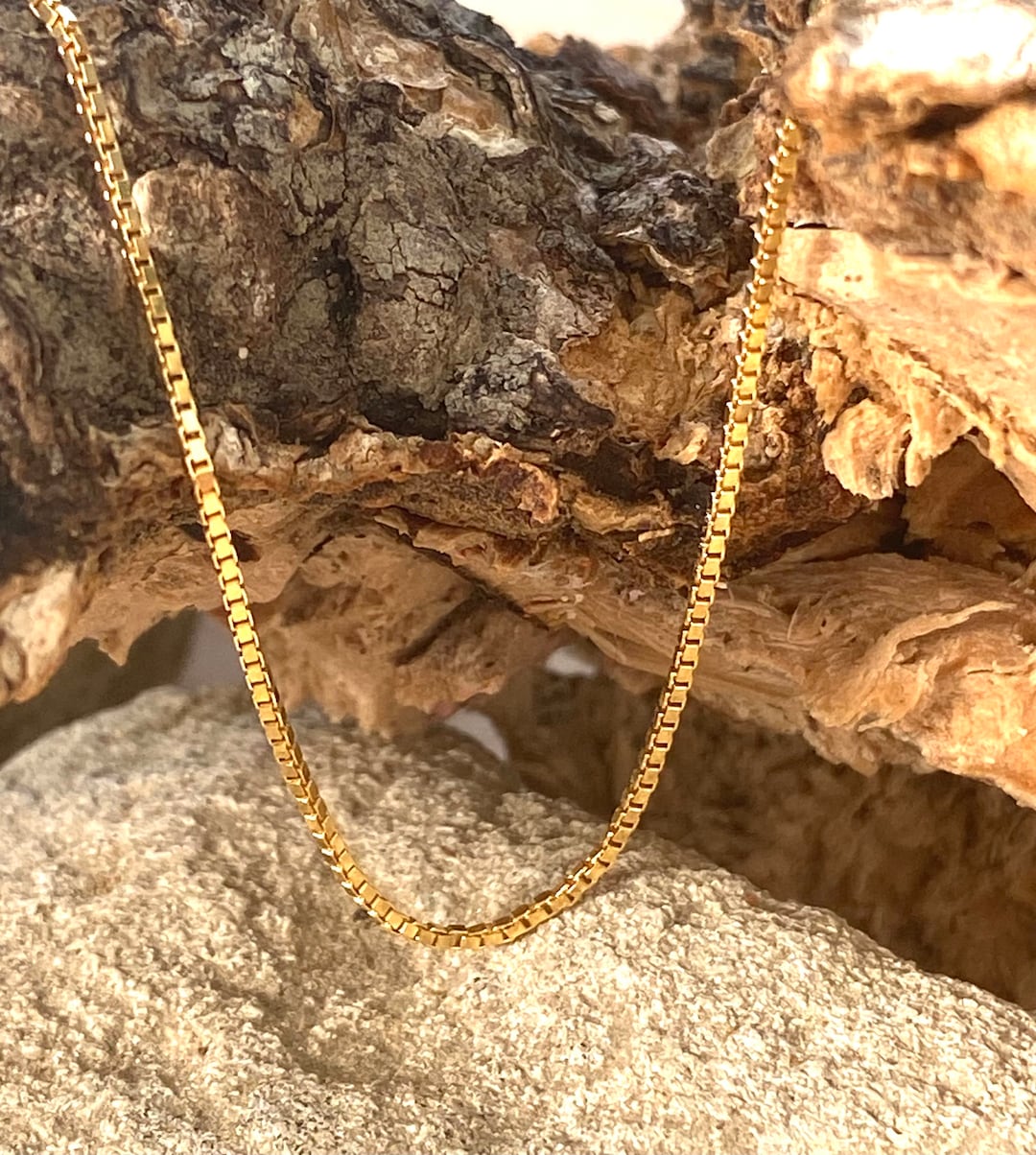 Solid 14k Gold Cube Veneziana Chain. Ladies Gold Chain. Italy Chains ...