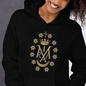 Virgin Mary Maria Insignia Miraculous Medal Catholic Unisex Hoodie - Etsy
