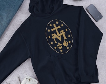 Virgin Mary Maria Insignia Miraculous Medal Catholic Unisex Hoodie - Etsy