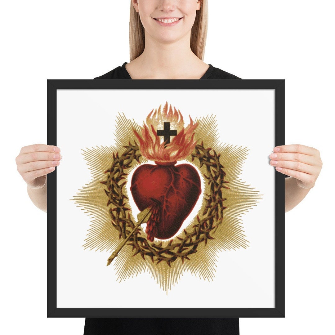Sacred Heart of Jesus Catholic Framed Poster - Etsy