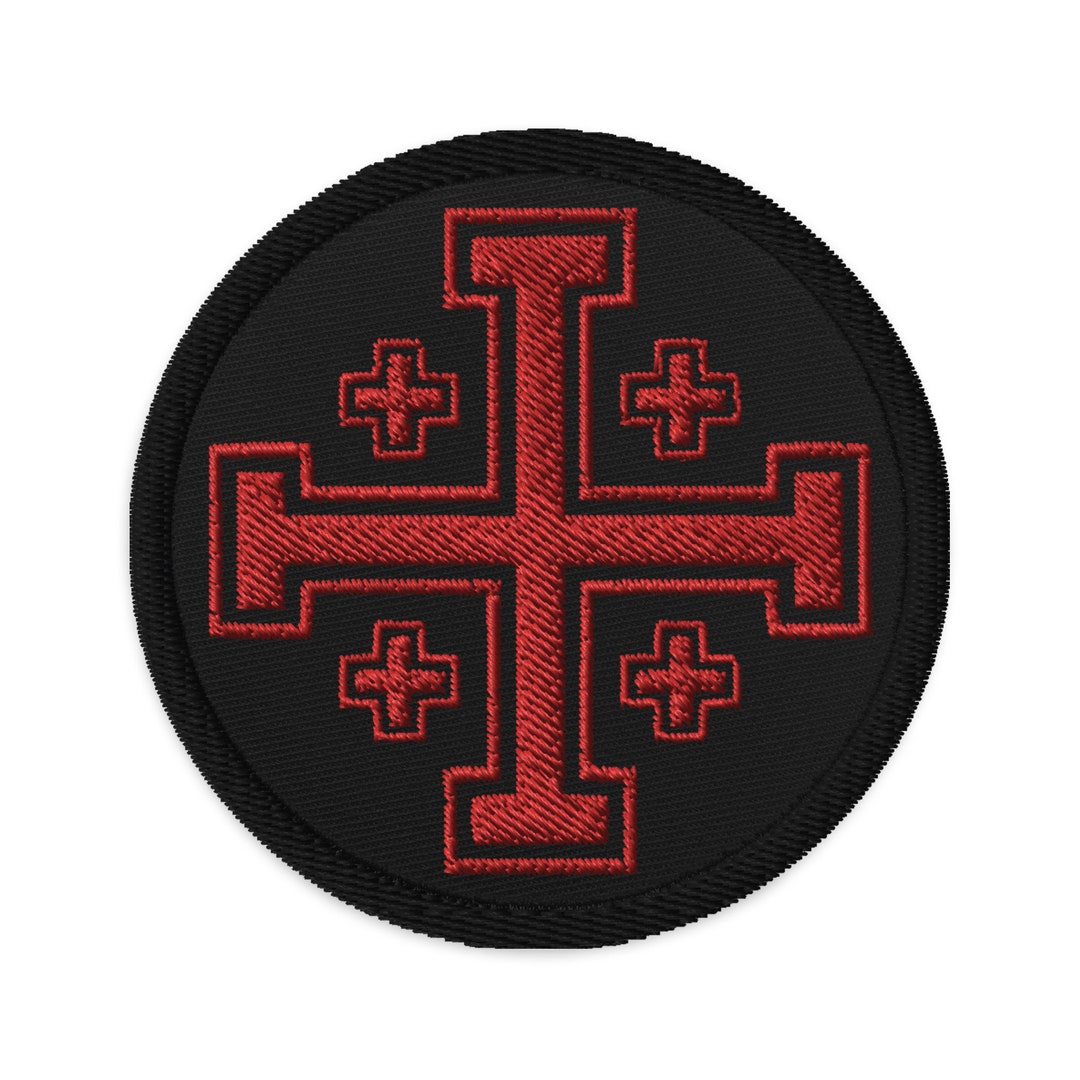 Jerusalem Cross Embroidered Patch - Knights Templar Morale, Christian ...