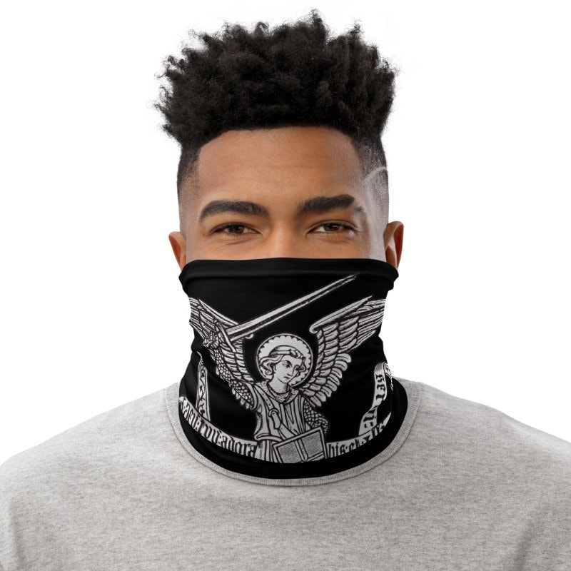 St Michael Catholic Archangel Angel Patron Saint Defend Us Neck Gaiter ...