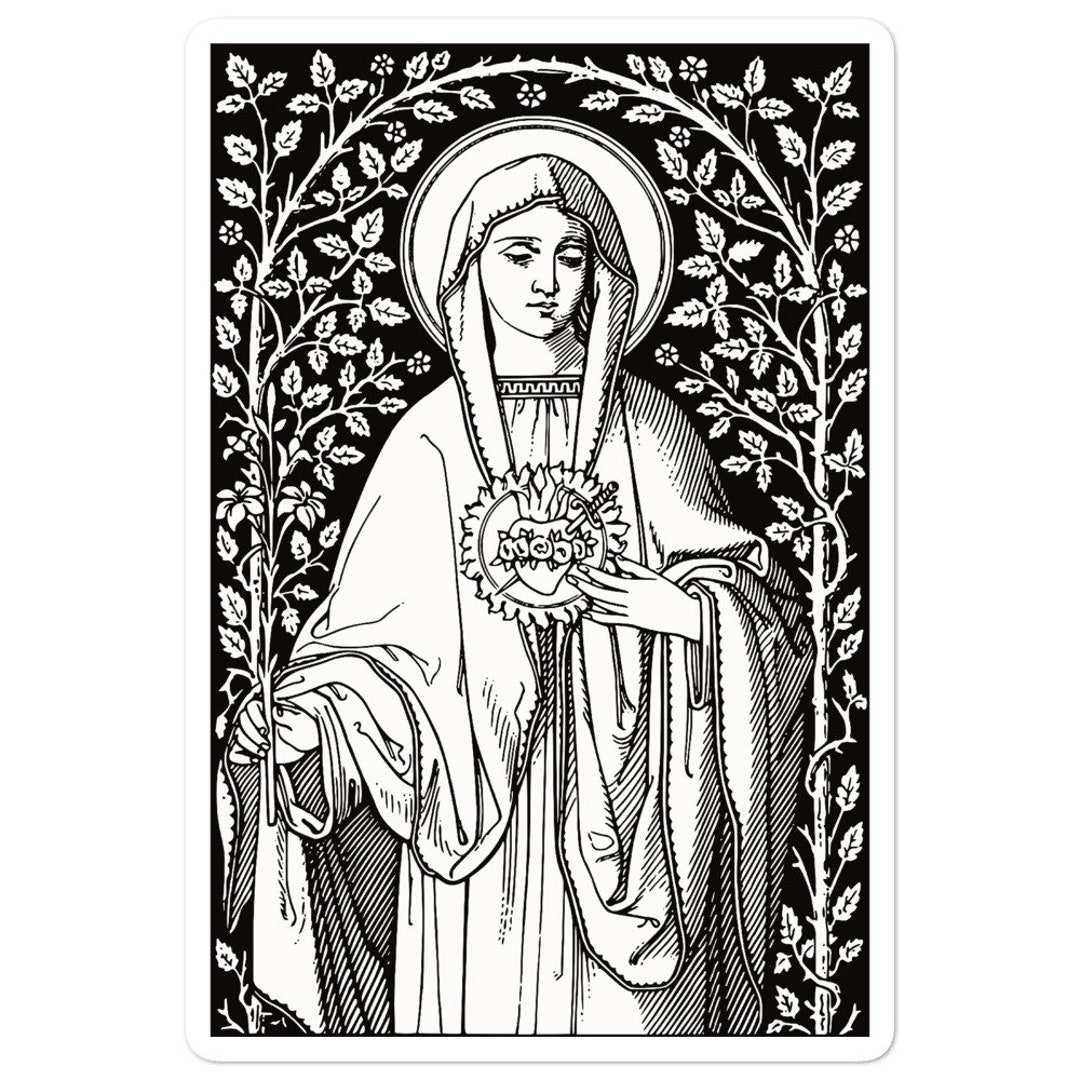 Virgin Mary Catholic Maria Immaculate Heart Stickers - Etsy