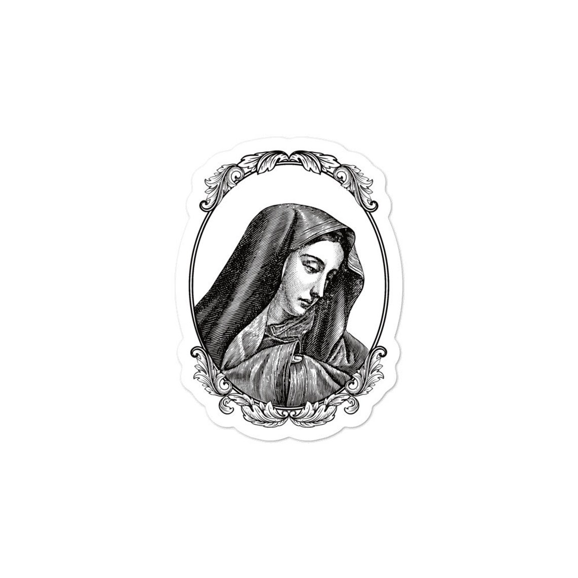 Virgin Mary Maria Portrait Catholic Stickers - Etsy