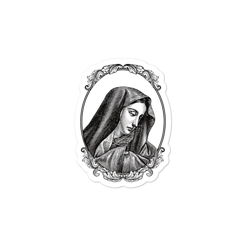 Virgin Mary Maria Portrait Catholic Stickers - Etsy