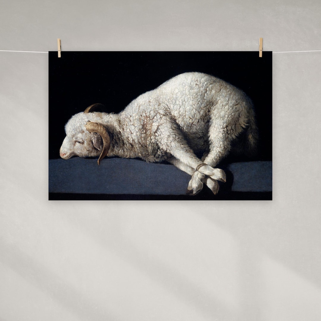 Agnus Dei Painting by Francisco De Zurbarán Poster | Lamb of God Jesus ...