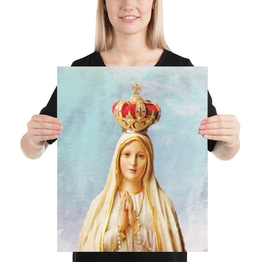 Our Lady of Fatima Virgin Mary Catholic Painting Poster - Etsy