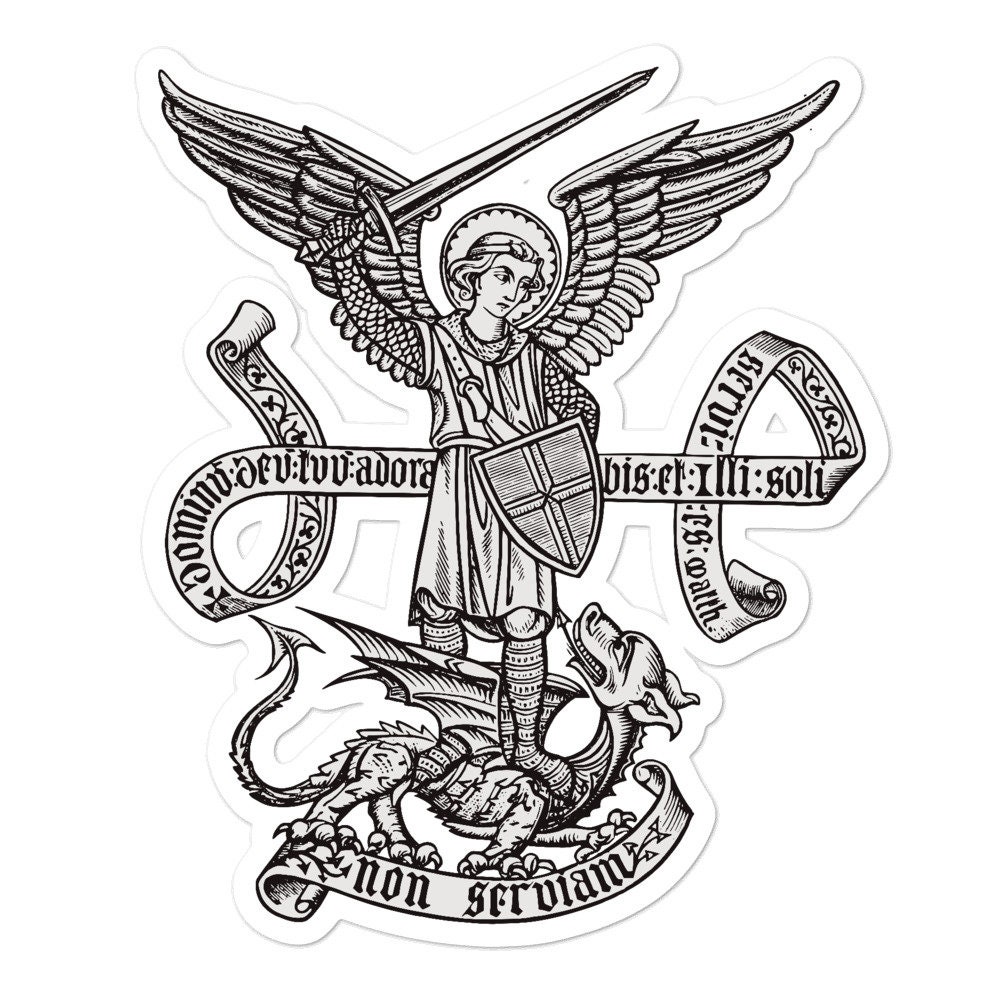 St Michael Catholic Archangel Angel Patron Saint Bubble-free - Etsy