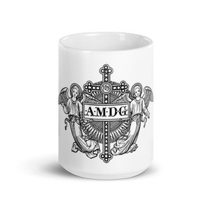 AMDG Ad Maiorem Dei Gloriam Catholic White Glossy Mug - Etsy