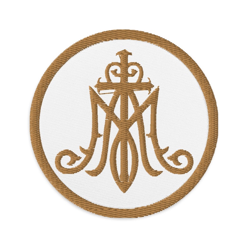 Virgin Mary Monogram Auspice Maria Catholic Embroidered Patches - Etsy
