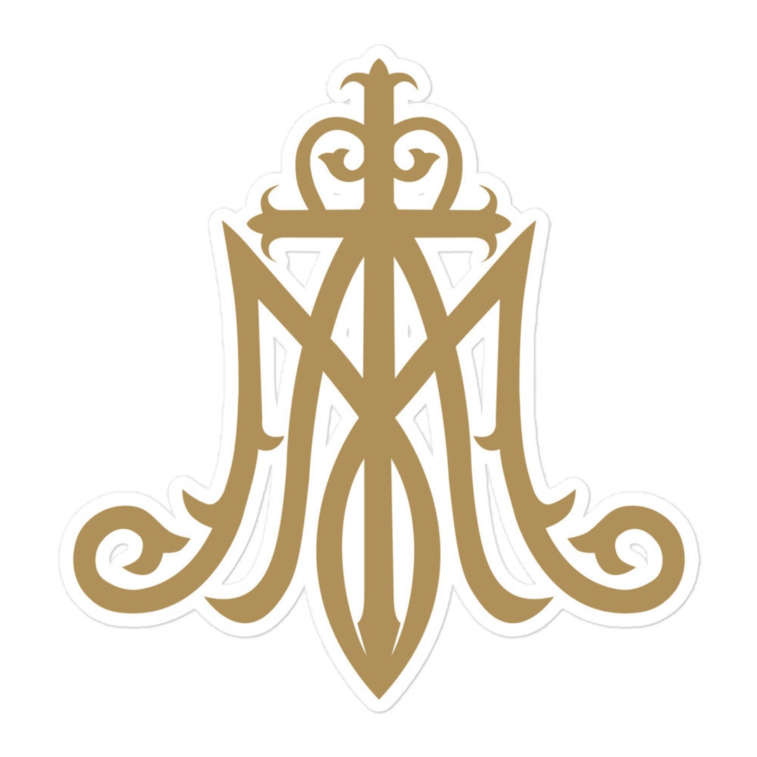 Virgin Mary Monogram Auspice Maria Catholic Stickers - Etsy