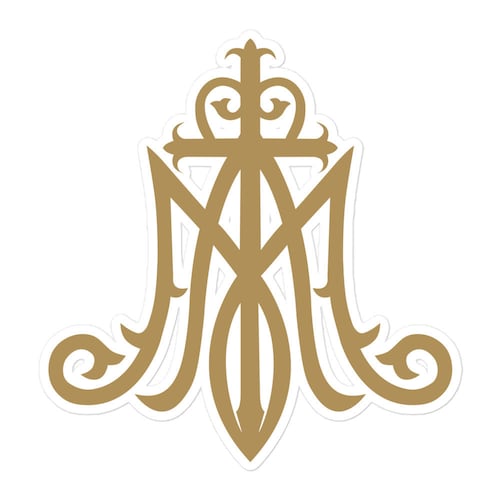 Virgin Mary Monogram Auspice Maria Catholic Stickers - Etsy