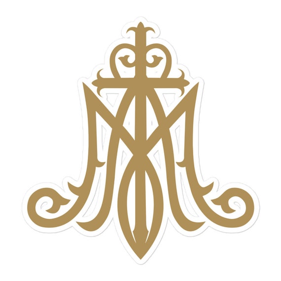 Vierge Marie Monogramme Auspice Maria Autocollants catholiques - Etsy ...