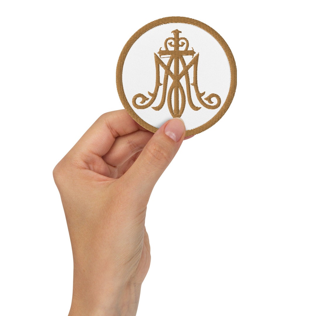 Virgin Mary Monogram Auspice Maria Catholic Embroidered Patches - Etsy