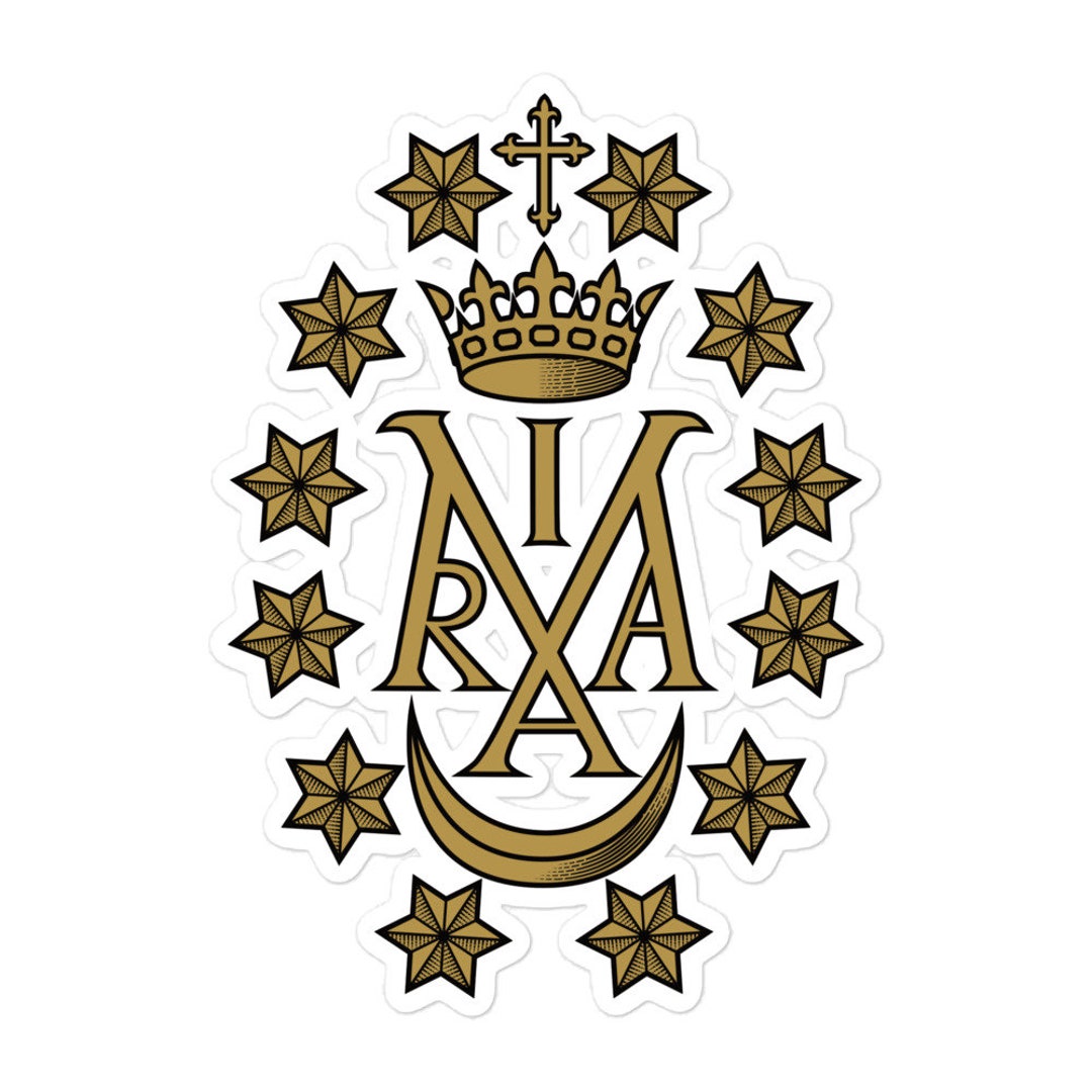 Virgin Mary Maria Insignia Miraculous Medal Catholic Sticker - Etsy