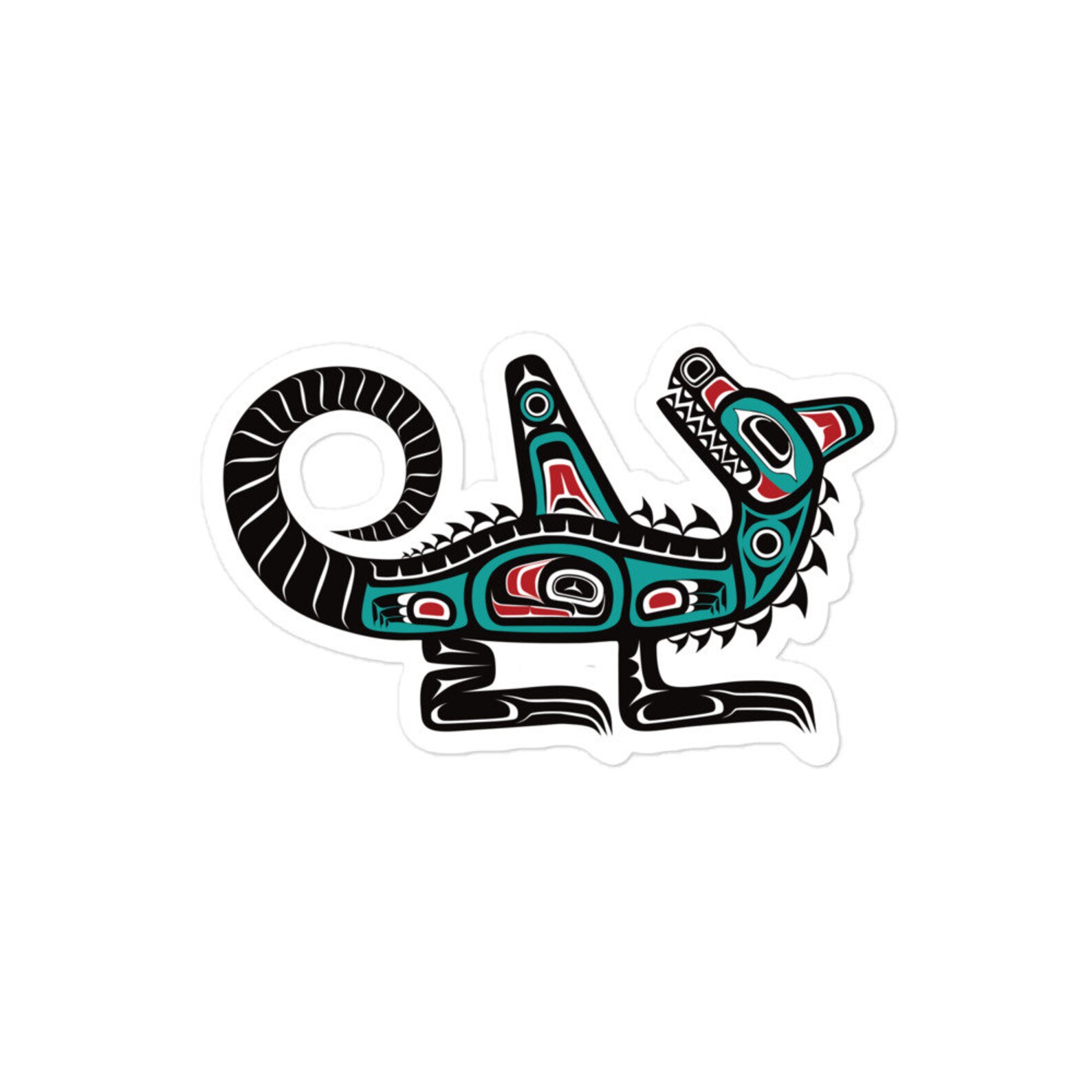 Wasgo Sea Wolf Haida Tlingit Native Totem Art Sticker - Etsy
