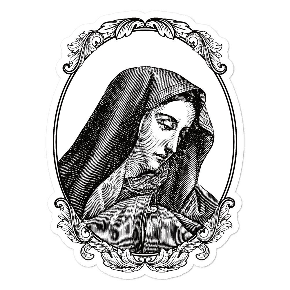 Virgin Mary Maria Portrait Catholic Stickers - Etsy