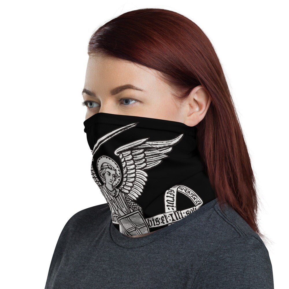 St Michael Catholic Archangel Angel Patron Saint Defend Us Neck Gaiter ...