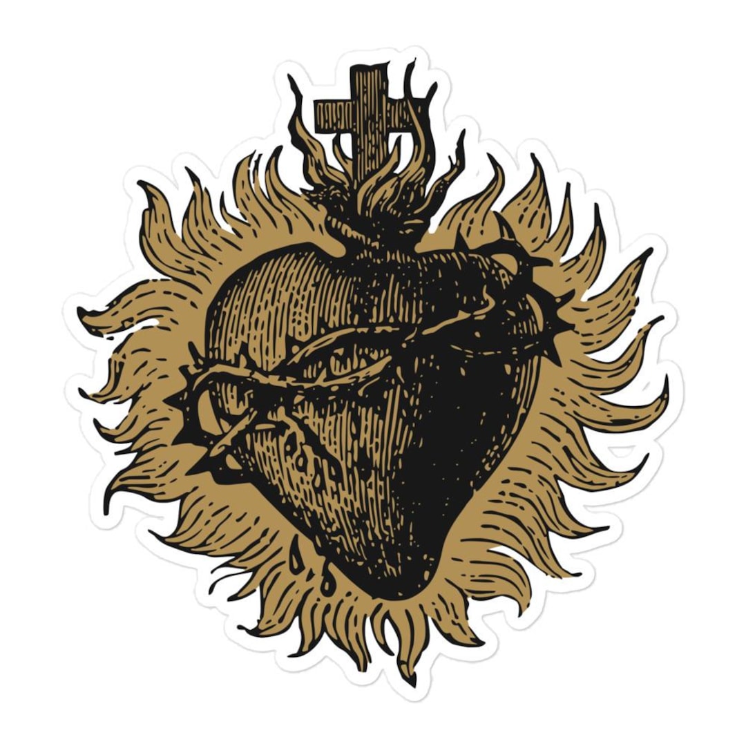 Vintage Most Sacred Heart of Jesus Christ Sticker - Etsy