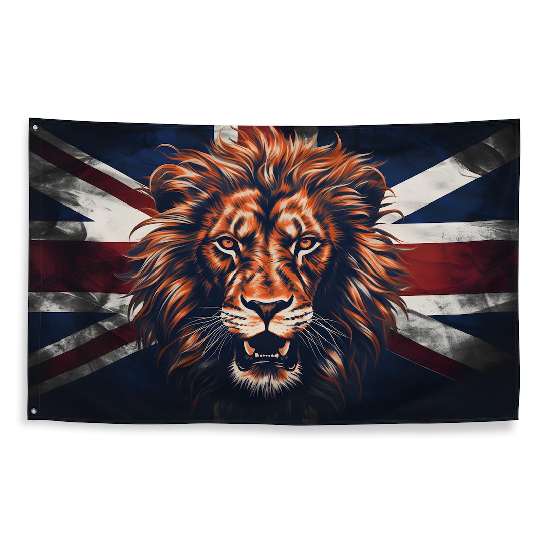 Bold British Lion Flag - Union Jack Design for UK Pride, Flag of the ...