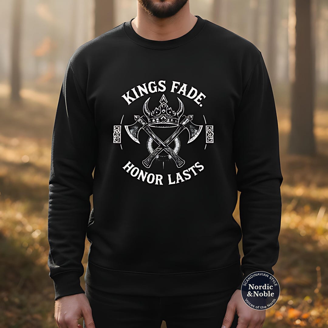 Viking Sweatshirt: Norse Warrior Pride, Honor Lasts - Etsy