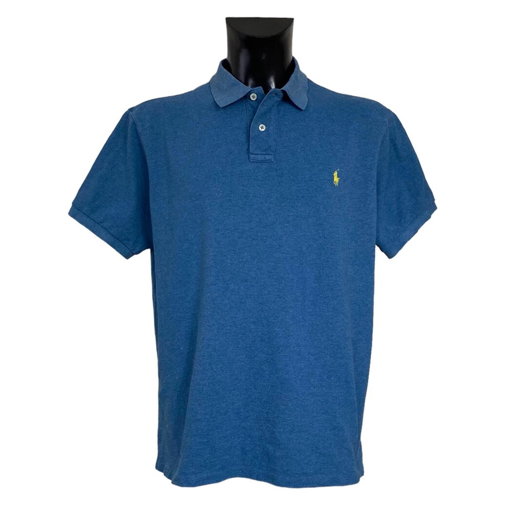 Polo Ralph Lauren Iconic Chest Logo Custom Fit Ocean Blue Polo Shirt ...