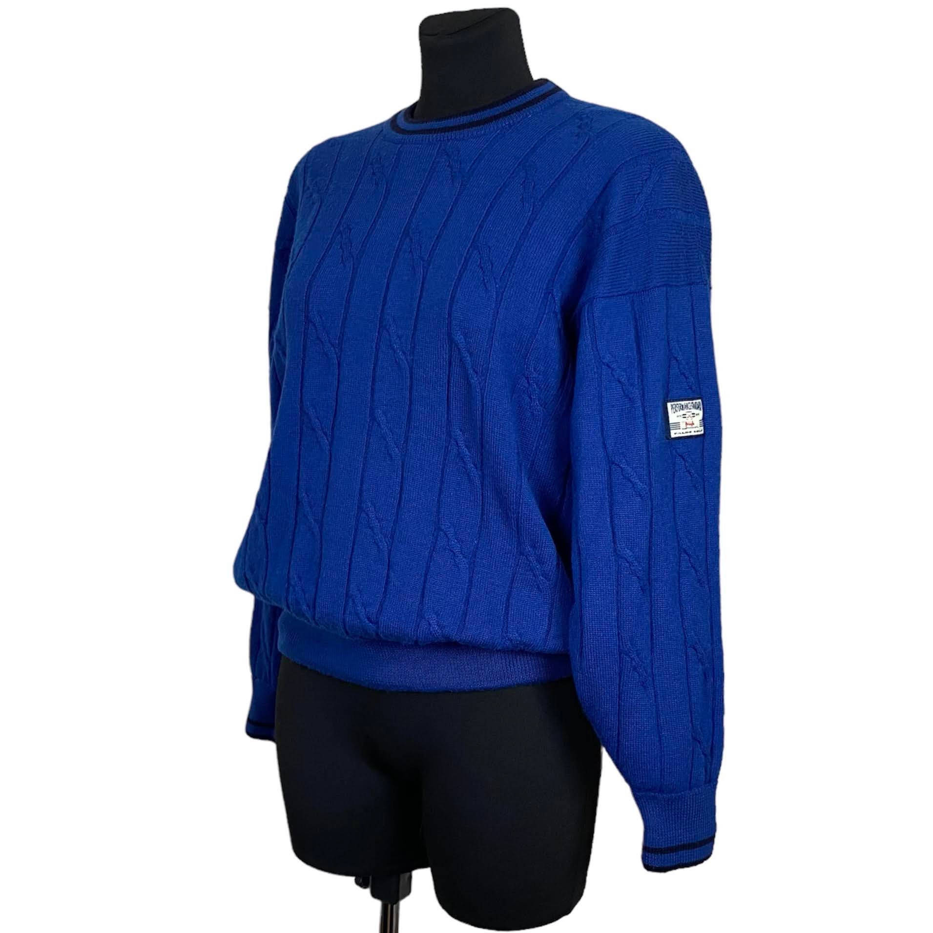 Faldo X Pringle Woman Light Blue Cable Knit Lined Golf Wool Blend ...
