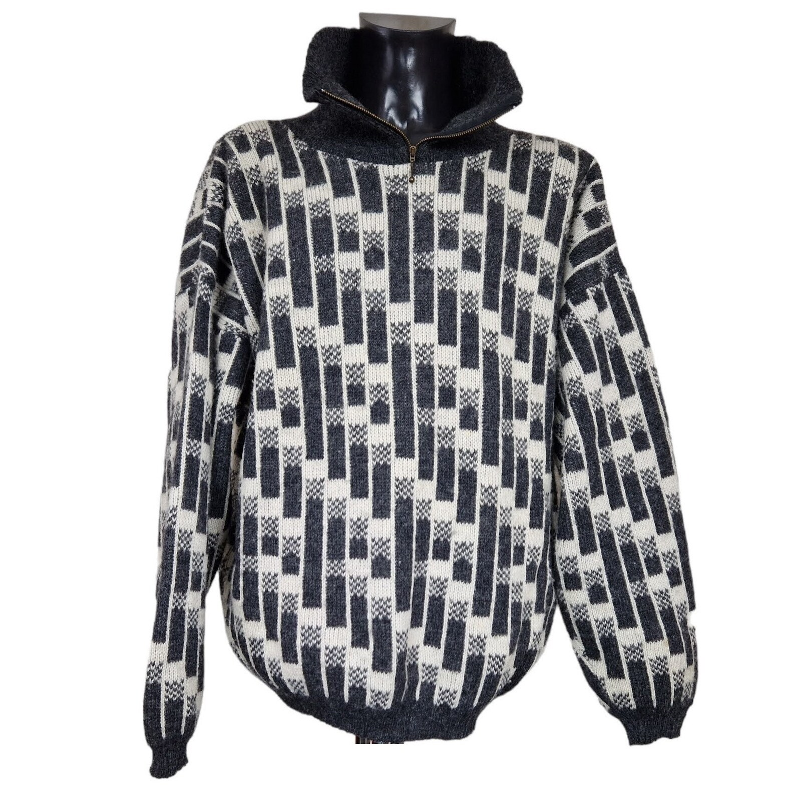 People DK Ronde Woolmark 100% Wool 1/4 Zip Sweater. Size XL. Made in ...