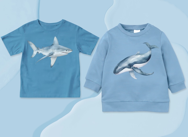 Ocean Creatures PNG Clipart Bundle Sharks Whales Fish Soft - Etsy Australia