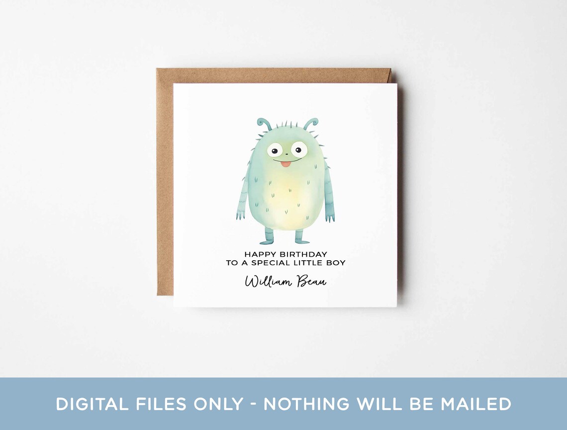 Monster Clipart Bundle Watercolor Cute Smiling Happy Monsters Emotions ...