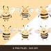 Bumble Bee Clipart Bundle Set, Watercolor Pastel Boho Bee PNG Graphics ...