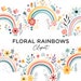 Rainbows Clipart Bundle Colorful Floral PNG Graphics for - Etsy