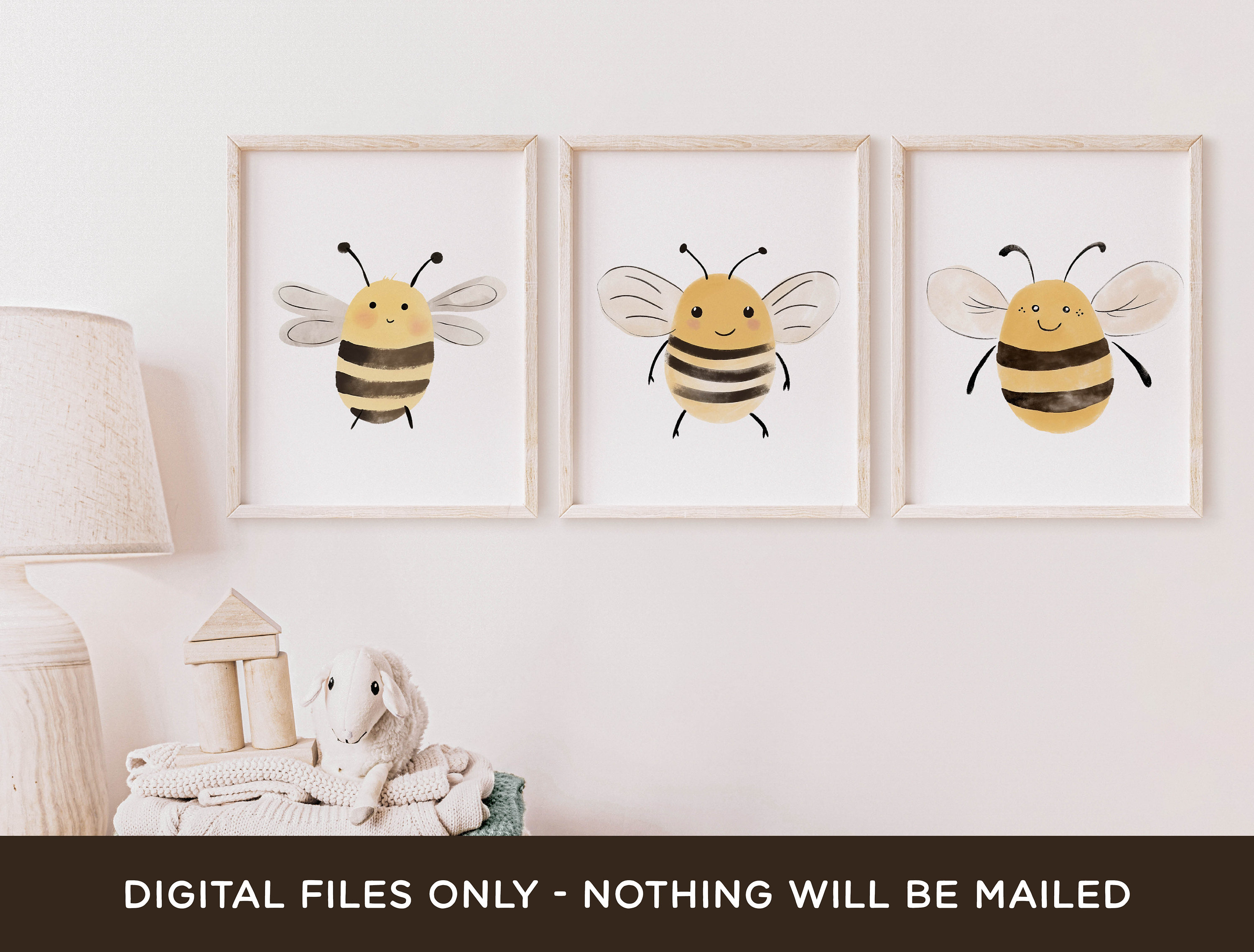 Bumble Bee Clipart Bundle Set, Watercolor Pastel Boho Bee PNG Graphics ...