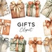 Gift Boxes Clipart Bundle, Boho Watercolor Presents PNG Graphics ...