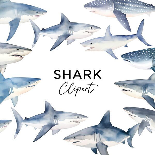 Shark Clipart - Etsy