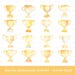 Trophy Clipart Bundle, PNG Graphics Digital Download Watercolor Golden ...