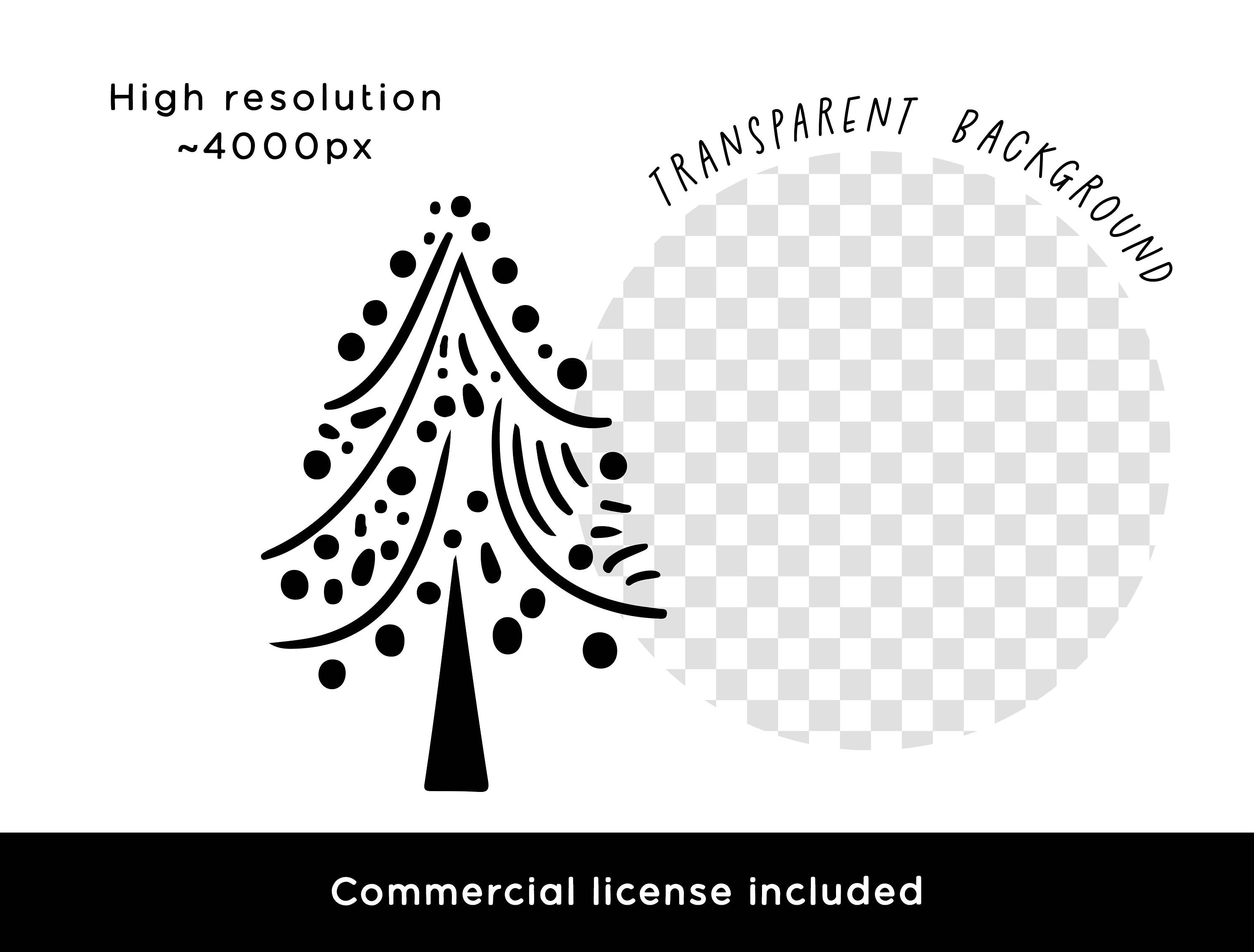 Christmas Tree Clipart Bundle, 72 PNG SVG Digital Download Commercial ...