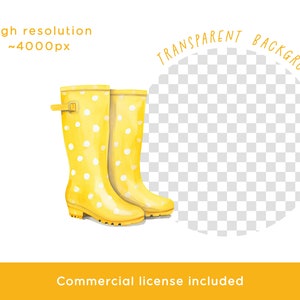 Gumboots Clipart Bundle, Watercolor Wellies Rain Boots Winter Rainy ...