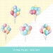 Balloon Clipart Bundle, Colorful Pastel Watercolor Party Balloons PNG ...
