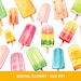 Popsicle Clipart Bundle, Rainbow Icy Poles PNG Commercial Use Colorful ...