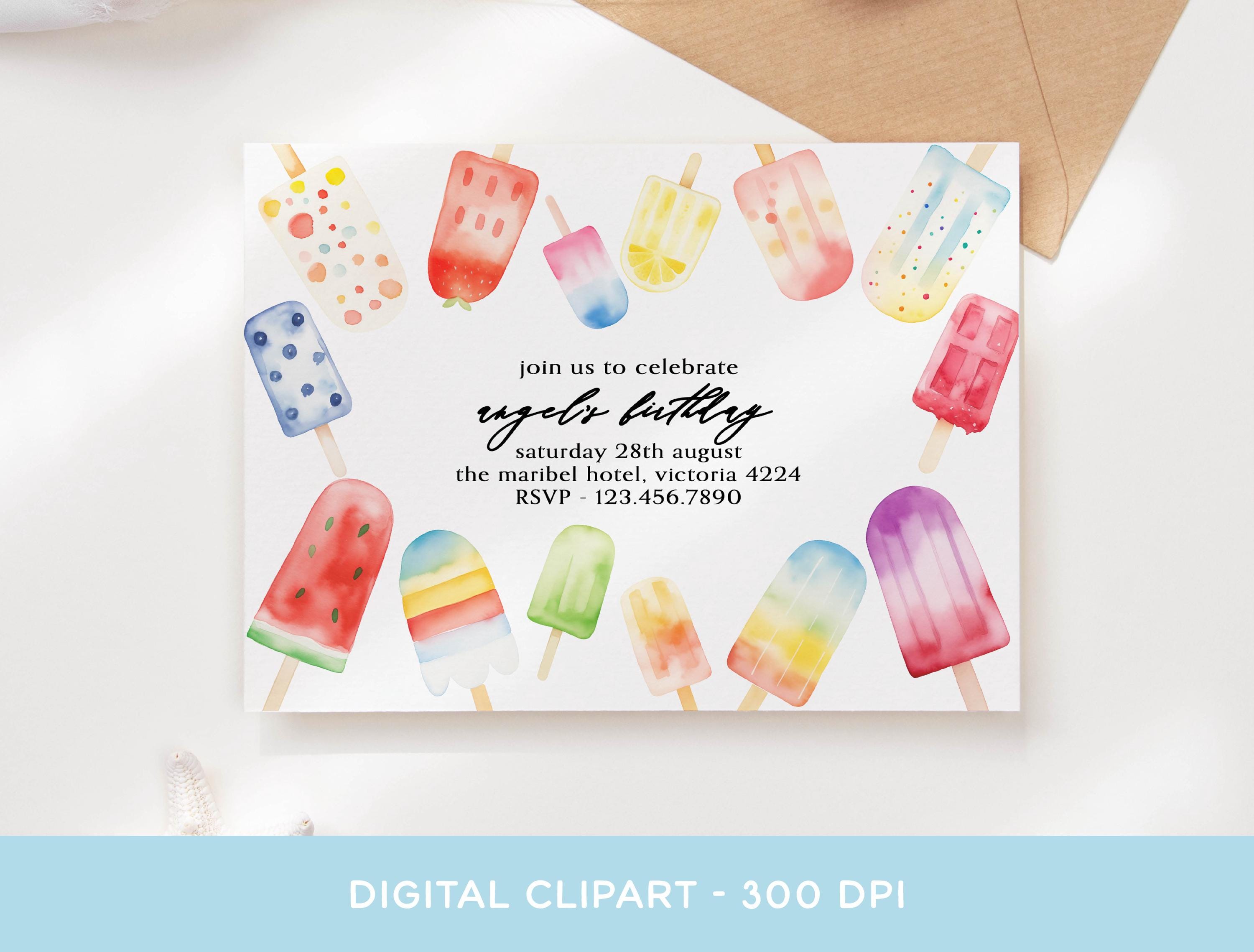 Popsicle Clipart Bundle, Rainbow Icy Poles PNG Commercial Use Colorful ...
