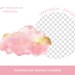 Cloud Clipart Bundle Set - Watercolor Pink & Gold Foil Pastel Weather ...